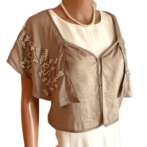 Line & Dot | Jackets & Coats | Line Dot Pearl Embellished Flutter Vest ...